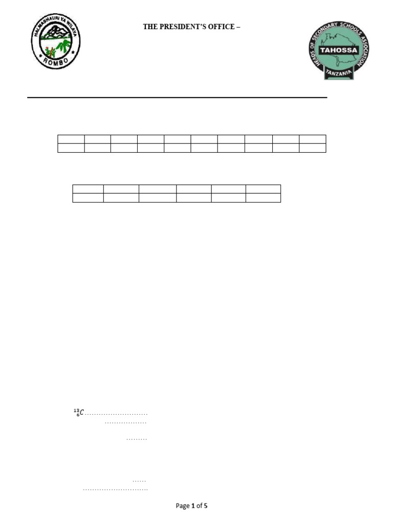 Chemistry f2 Marking Scheme Mock - 2024 | PDF | Atoms | Chemical Compounds