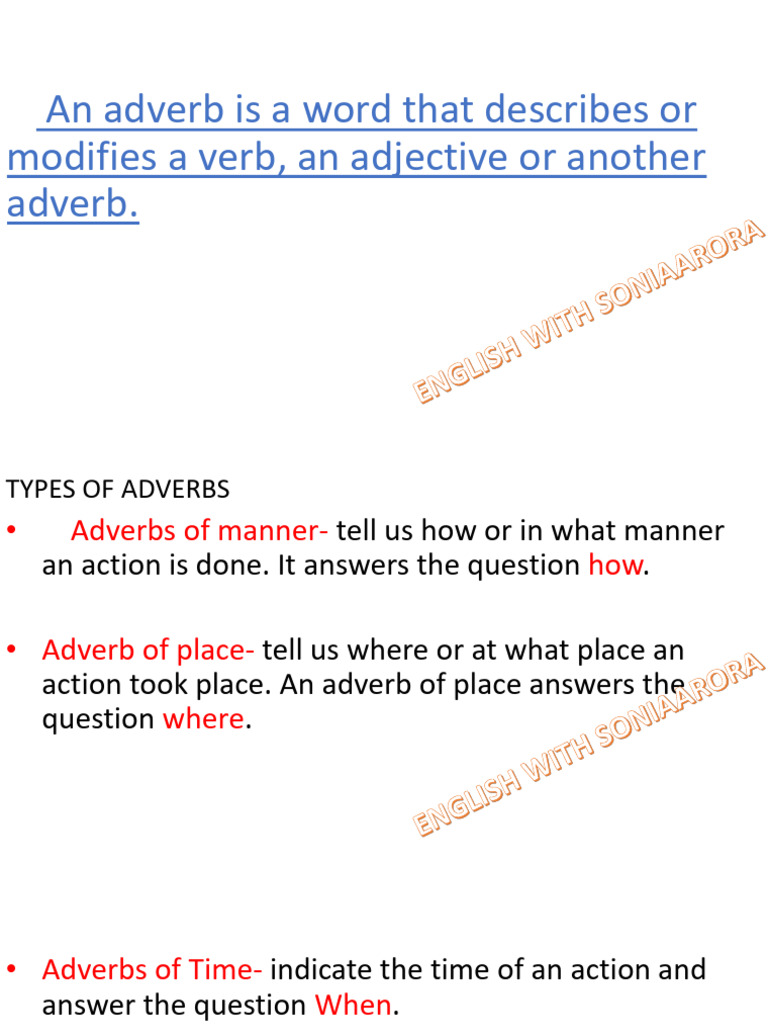 Adverbs Simplified for Learners | PDF | Adverb | Verb