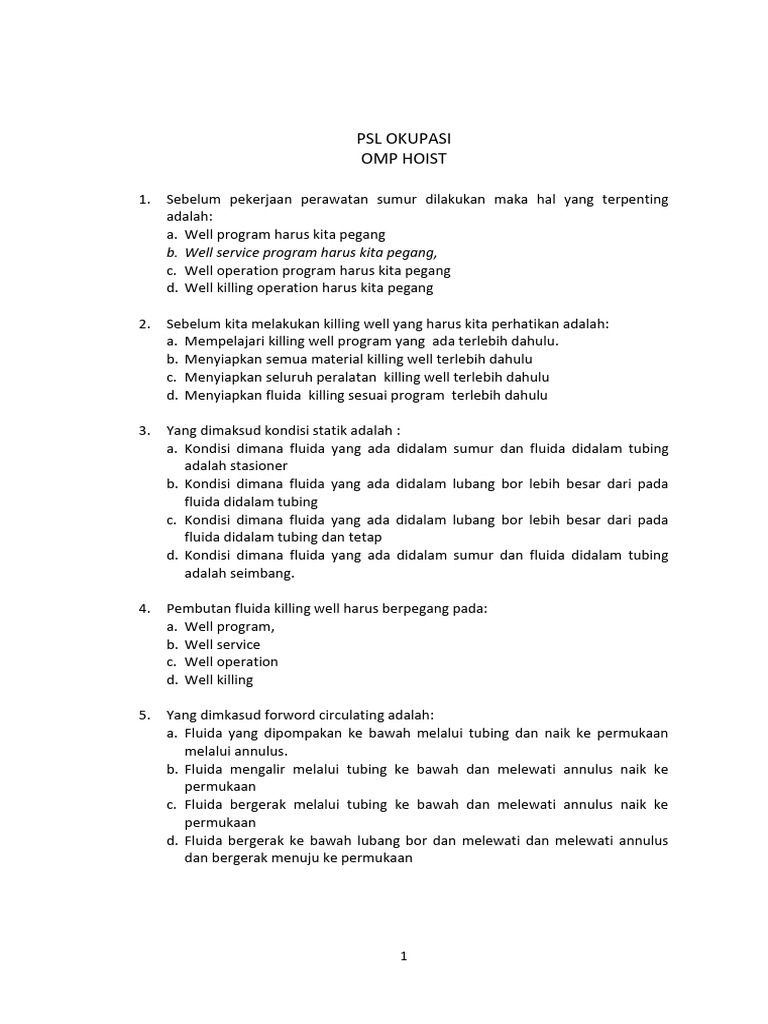 Omp PSL Okupasi | PDF