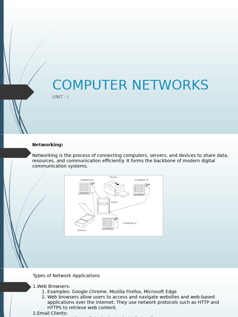 Computer Networks - Unit I | PDF | Osi Model | Computer Network