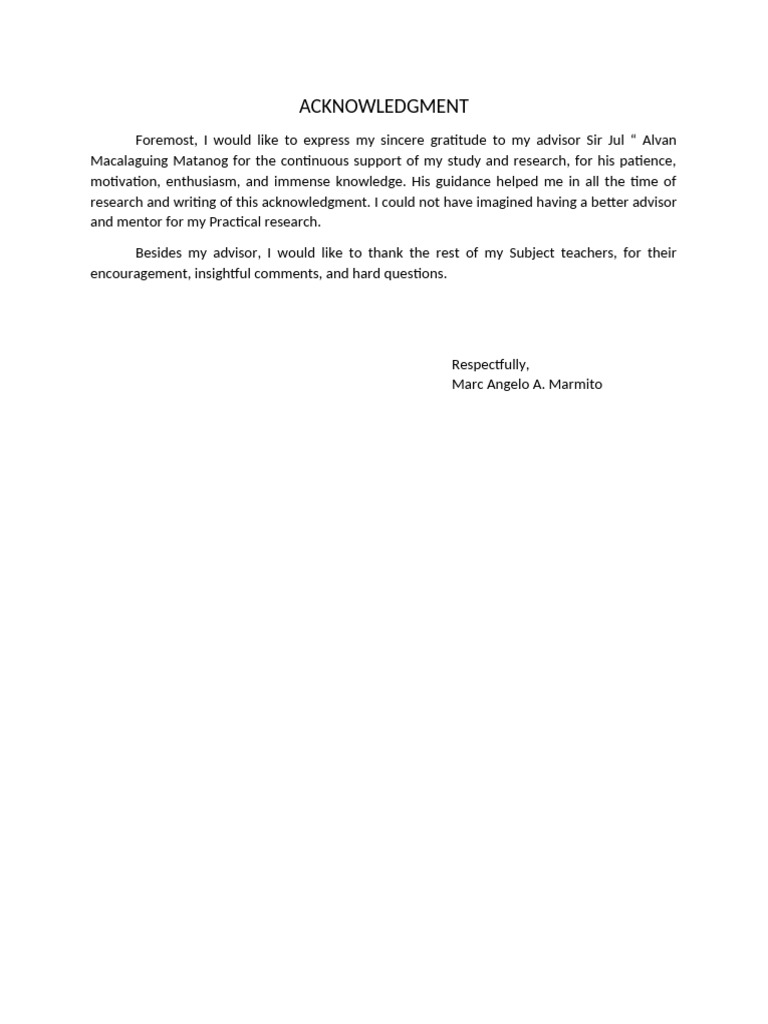 Acknowledgment | PDF