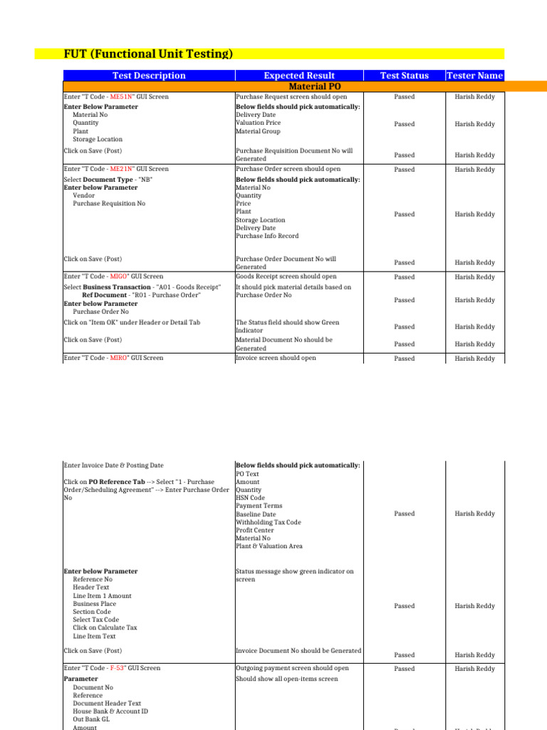 P2P Cycle (Test Script) | PDF | Invoice | Receipt