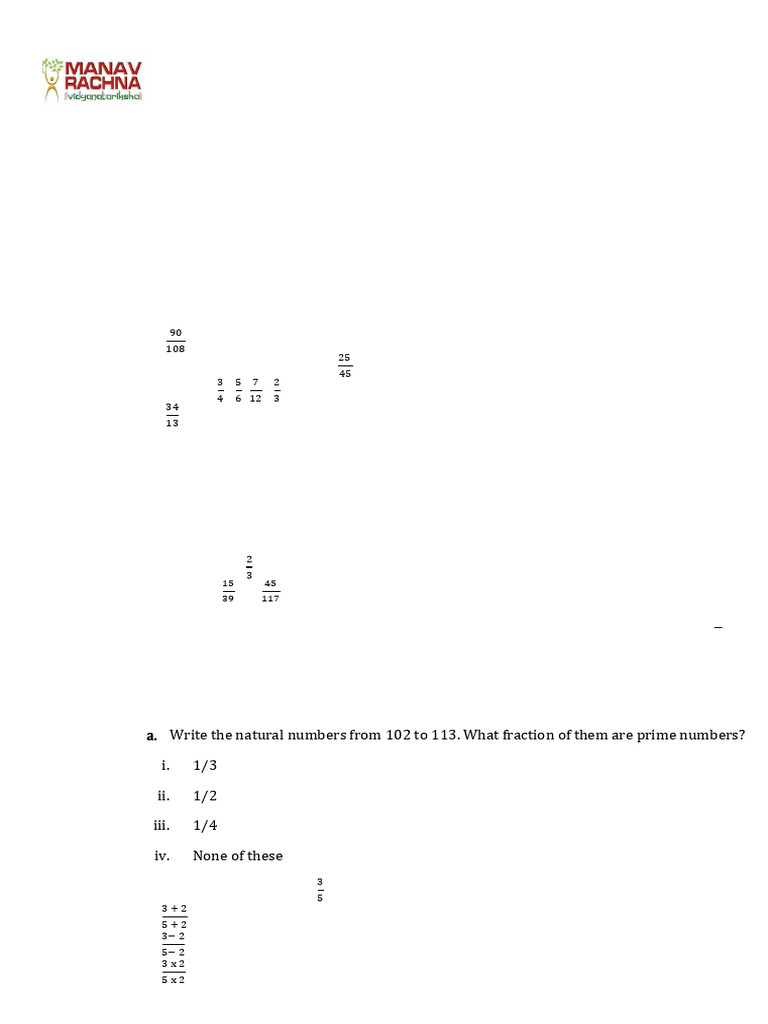 Grade VI Math Assignment on Fractions | PDF | Lexicology | Mathematical Notation
