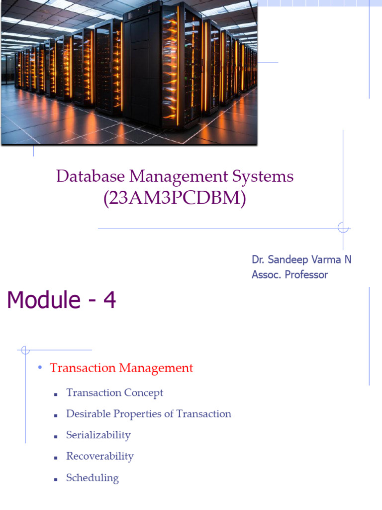 Unit 3 Transaction Management | PDF | Database Transaction | Concurrency (Computer Science)