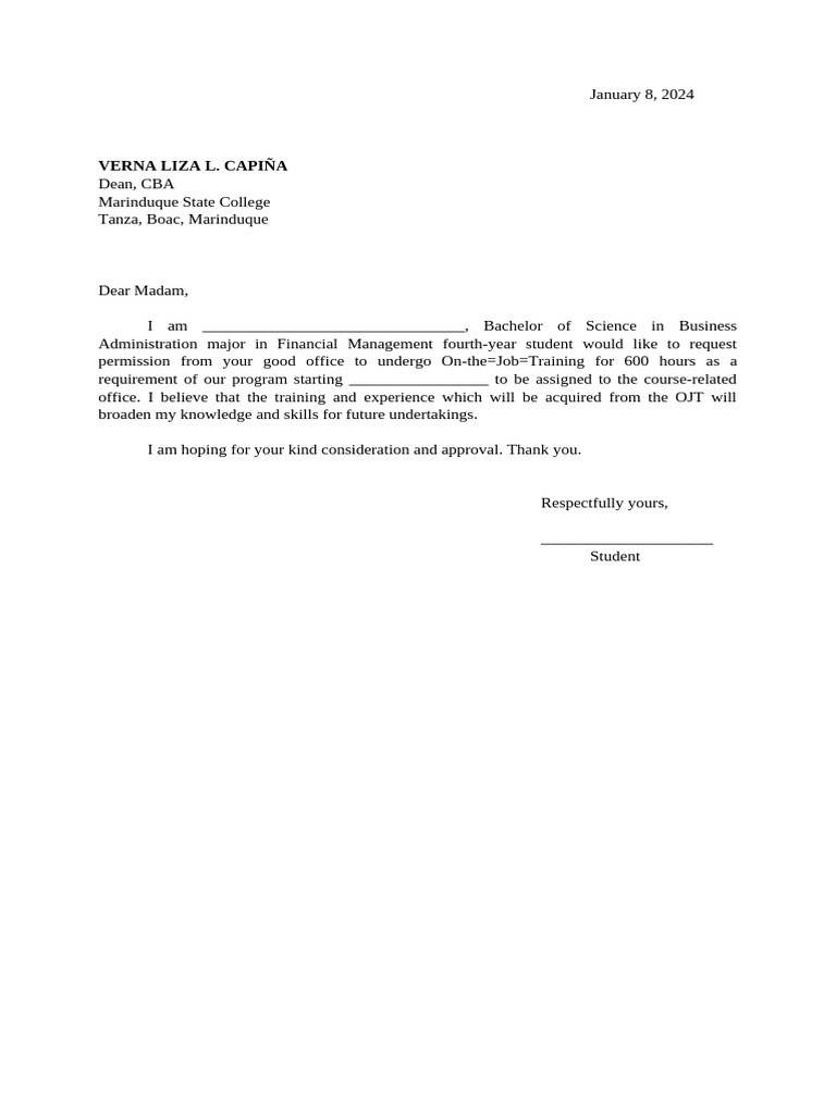 Maring Letter of Intent Sample | PDF