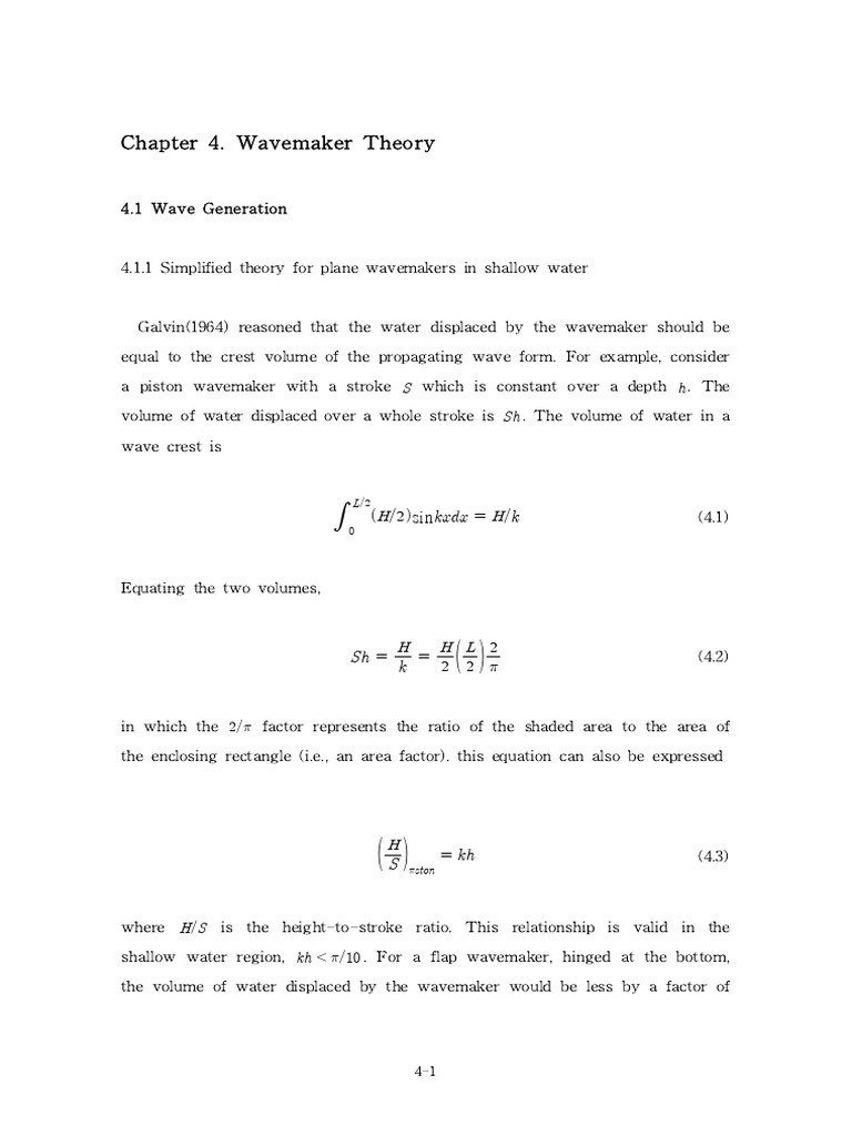 wavemaker theory | PDF | Waves | Equations