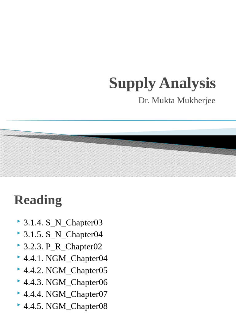04. Supply Analysis | PDF | Supply (Economics) | Elasticity (Economics)
