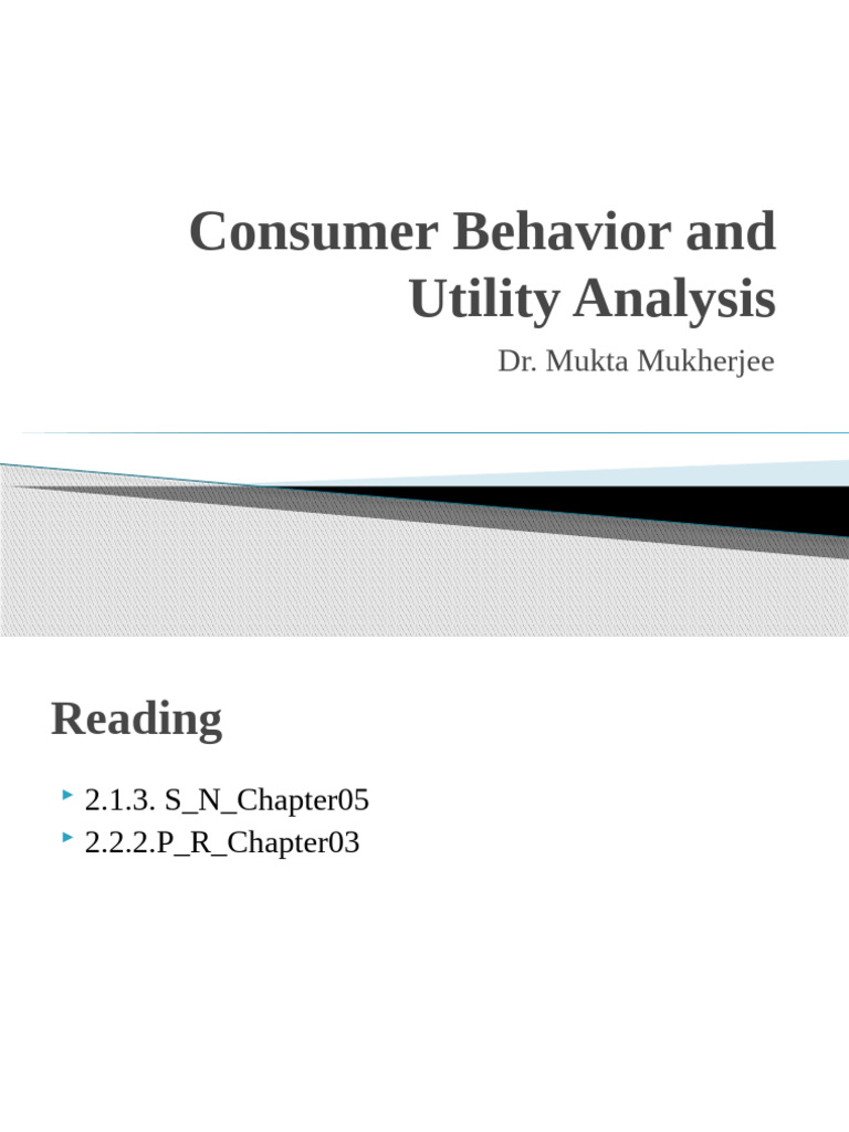 Consumer Utility Analysis Guide | PDF | Utility | Marginal Utility