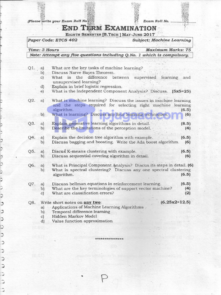 Machine Learning (2017-2018) | PDF