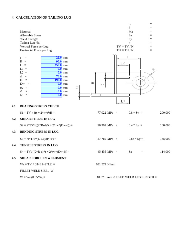 Lifting Lug Cal (Frame) - NNTY | PDF | Beam (Structure) | Young's Modulus
