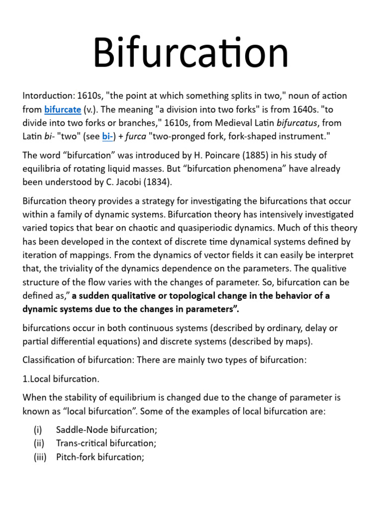 Bifurcation | PDF | Dynamical System | Mathematics