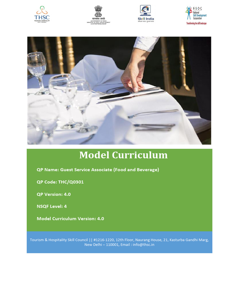 Food and Beverage Service Associate Guide | PDF | Tableware | Personal ...