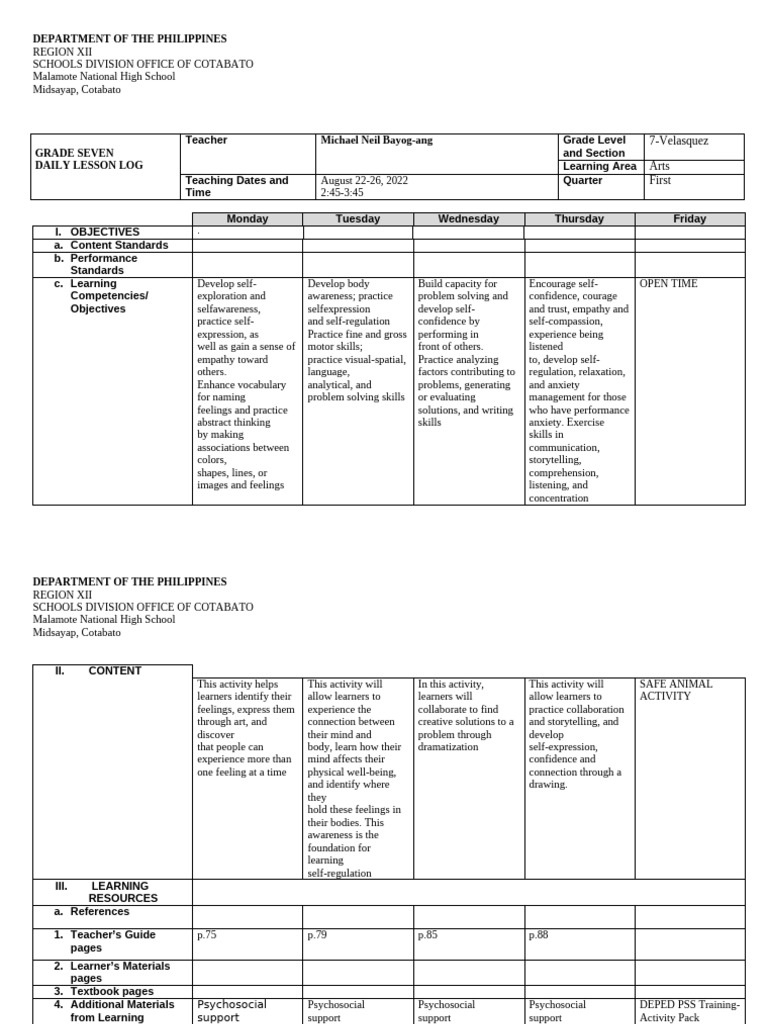 PSSA grade 7 mapeh | PDF | Learning | Cognition