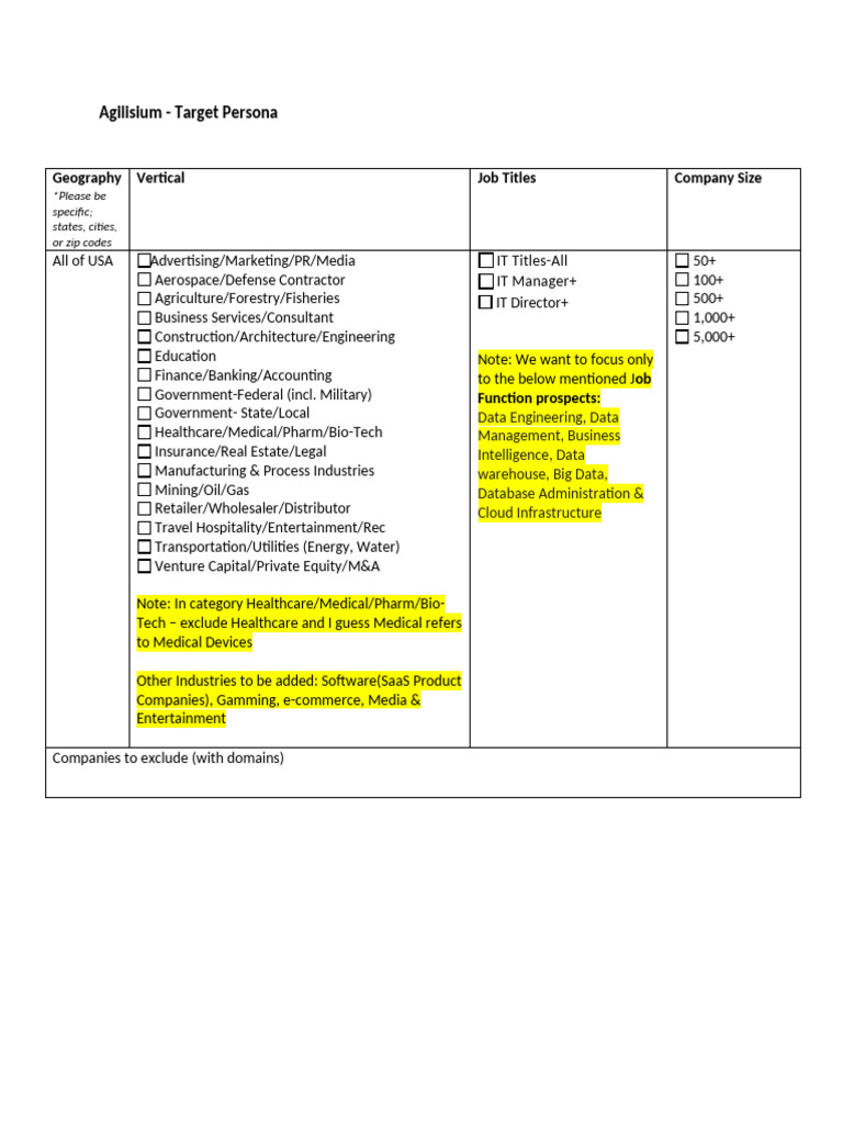 Agilisium - Target Persona | PDF