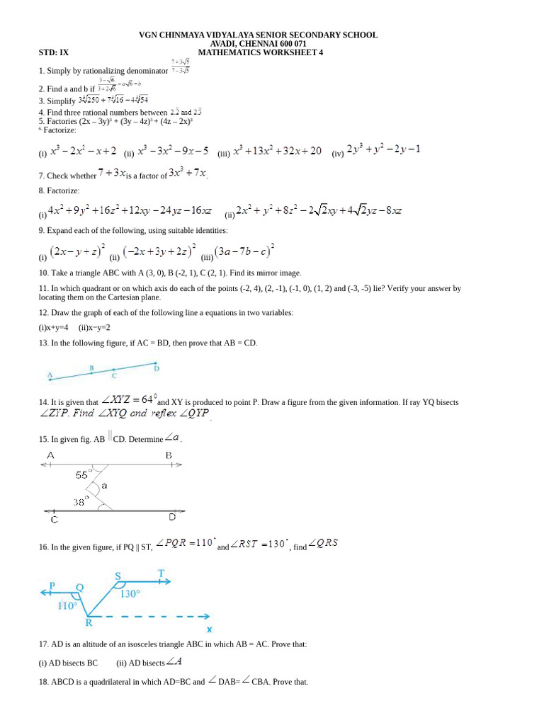NINTH WORKSHEET | PDF | Triangle | Area