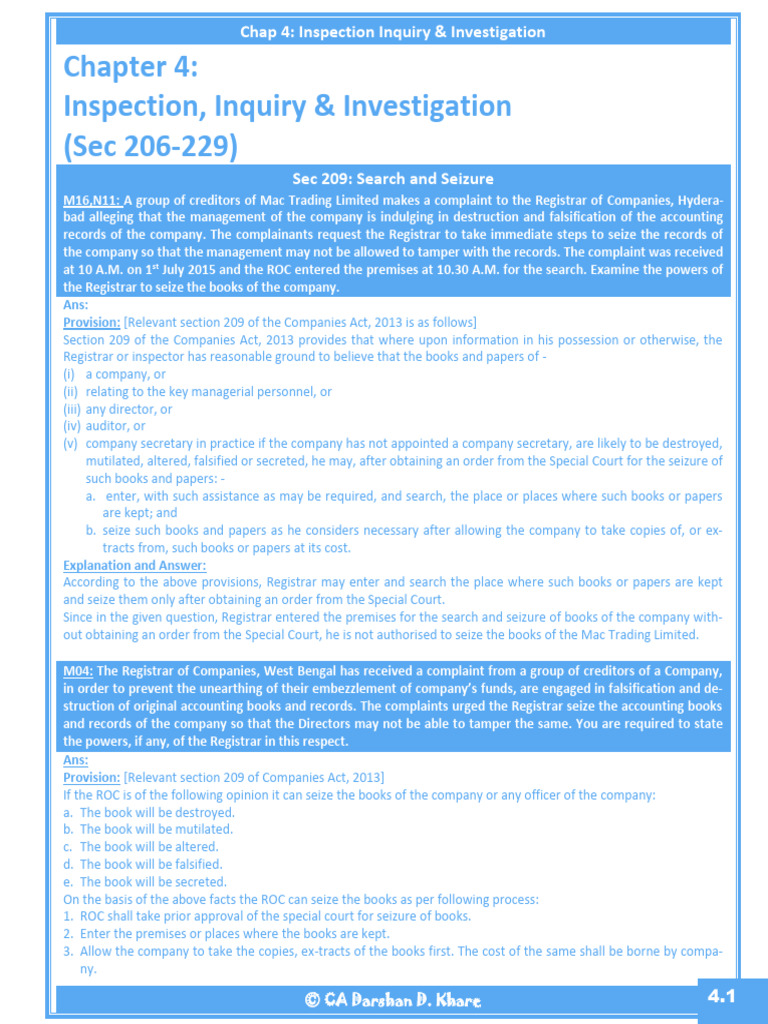 Law QB CH 4 Inspection Inquiry | PDF | Bail | Liquidation