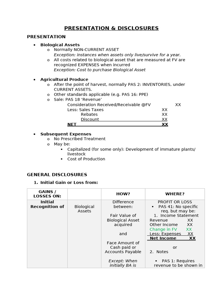 Report On PAS 41 Agriculture | PDF | Revenue | Expense