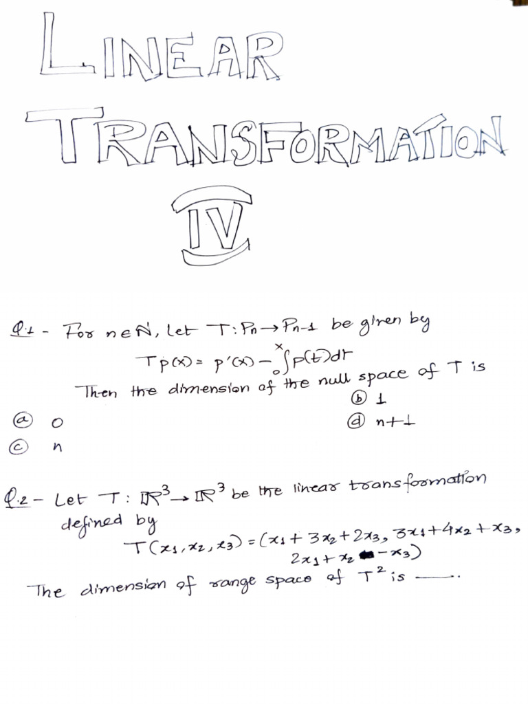Linear Transformation 4 | PDF | Linear Algebra | Operator Theory