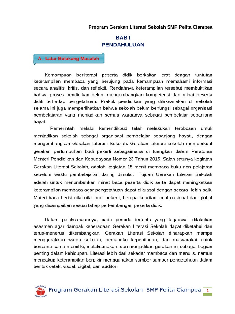 Program Literasi (Isi GLS) 2023-2024 | PDF