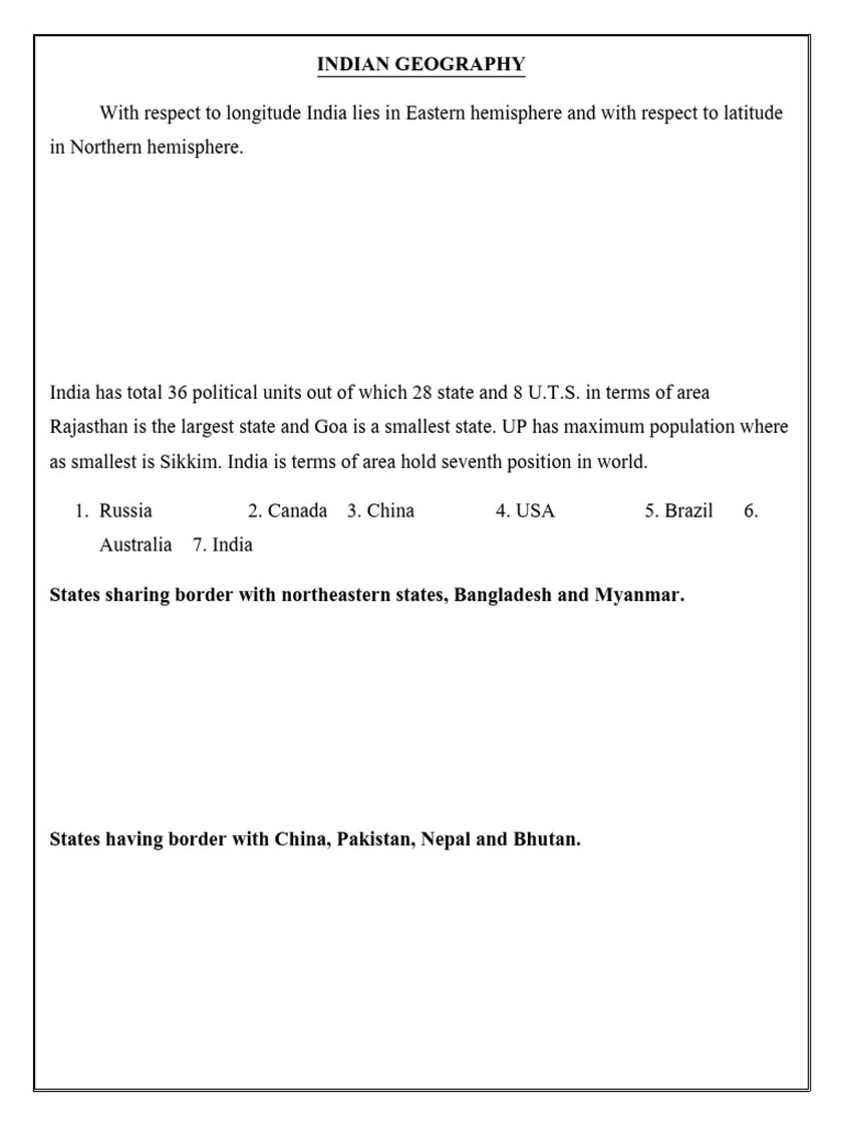 Indian Geography in English-1 | PDF | Indus River | Himalayas