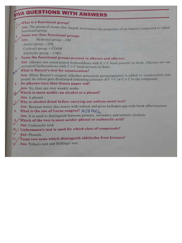 Viva Qns - Functional Groups | PDF