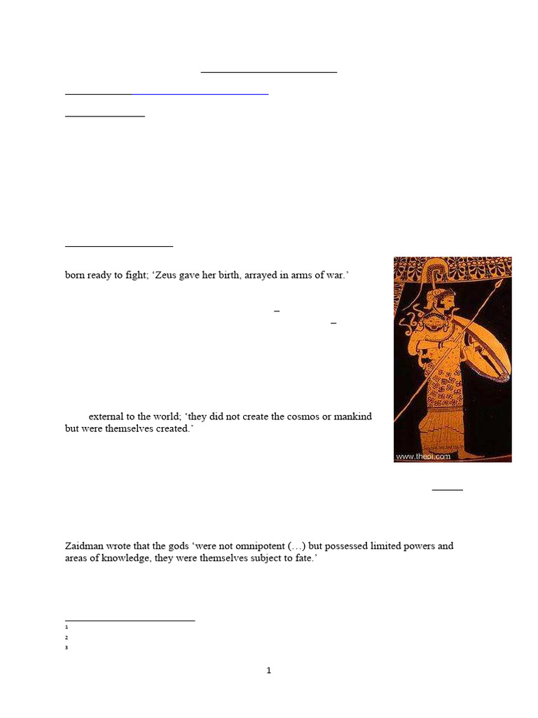 The Many Epithets of Athena | PDF | Athena | Zeus