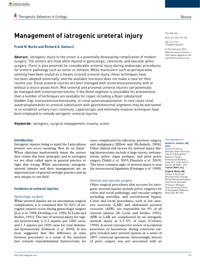 management-of-iatrogenic-ureteral-injury(1) | PDF | Urology | Stent