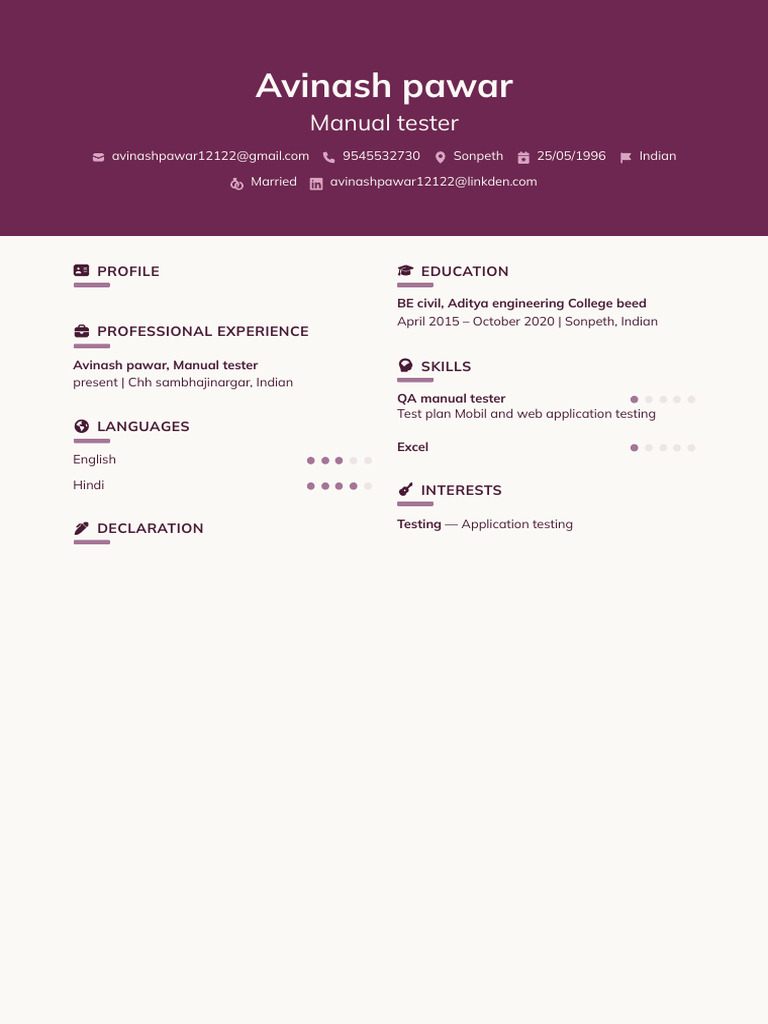 Avinash Pawar FlowCV Resume 20250119 | PDF