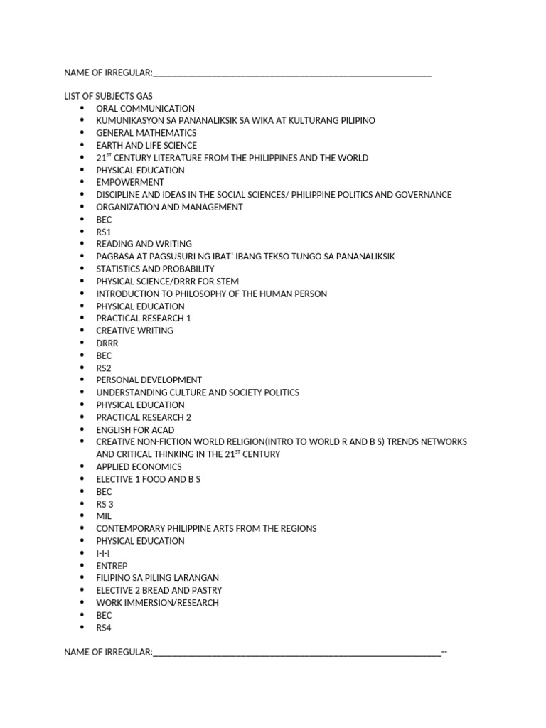 LIST-OF-SUBJECTS-ALL | PDF | Science