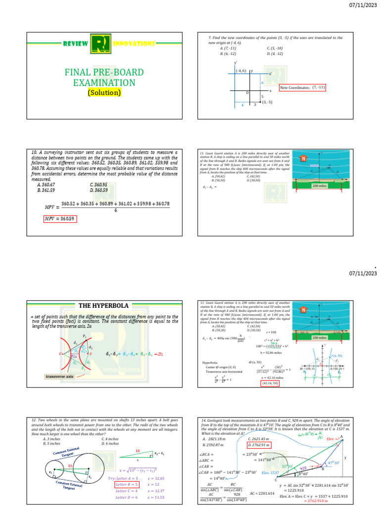 Final Preboard Exam - Solution | PDF | Runway | Traffic