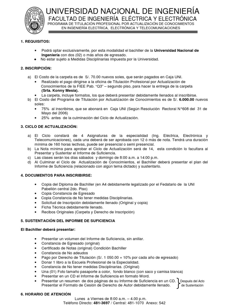 Uni-Fiee Requisitos para Titulaci N | PDF | Science | Tecnología (general)