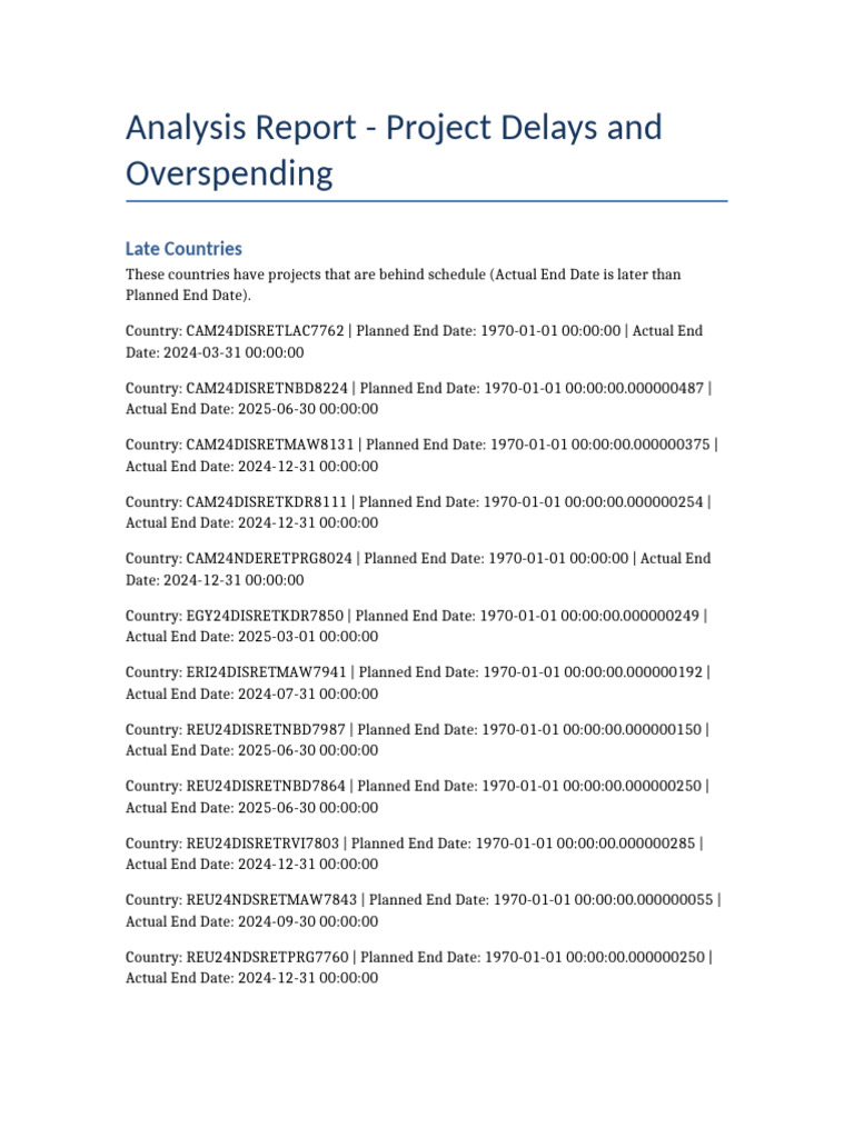 Project Analysis Report | PDF