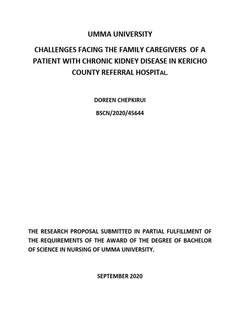 Research Proposal. D | PDF | Caregiver | Chronic Kidney Disease