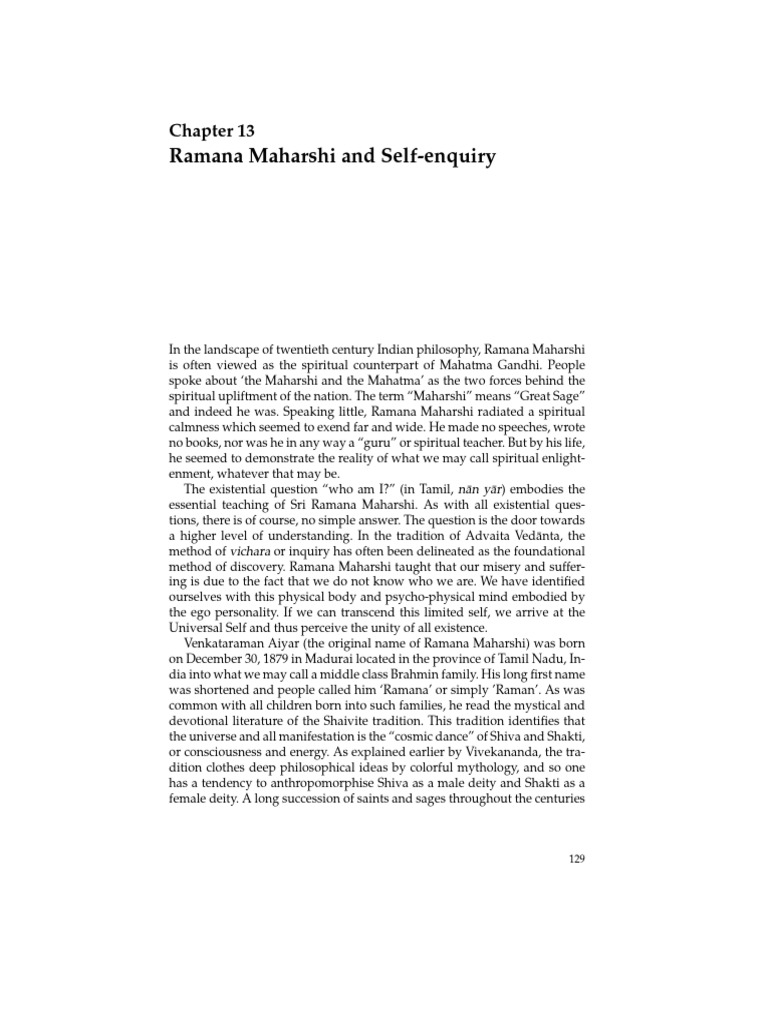 Ramana Maharshi: The Path of Self-Enquiry | PDF | Ramana Maharshi | Yoga
