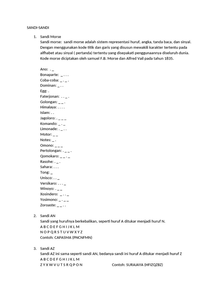 MATERI 3 - Sandi-Sandi | PDF