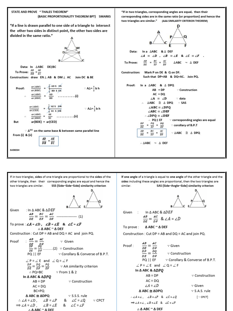 Thales Theorem and Similarity Proofs | PDF | Circle | Triangle