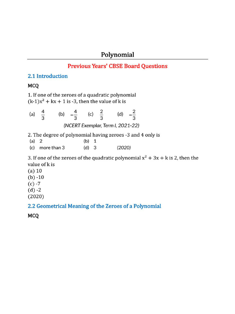Polynomial | PDF