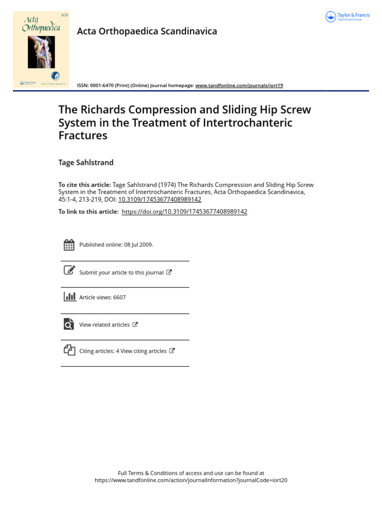 The Richards Compression and Sliding Hip Screw System in the Treatmentt ...