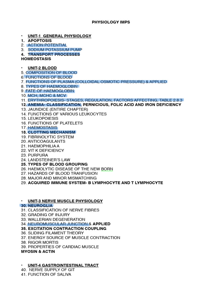 Key Concepts in Physiology IMPS | PDF | Kidney | Heart