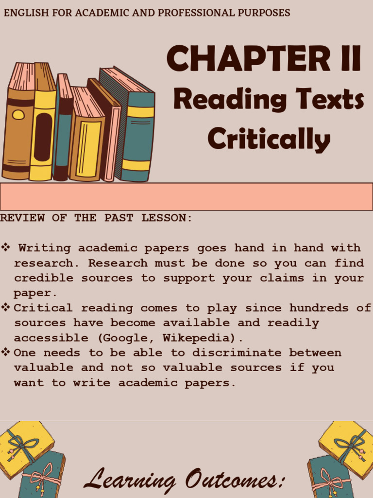 Unit 1 Chapter Ii Reading Texts Critically | PDF | Fallacy | Argument