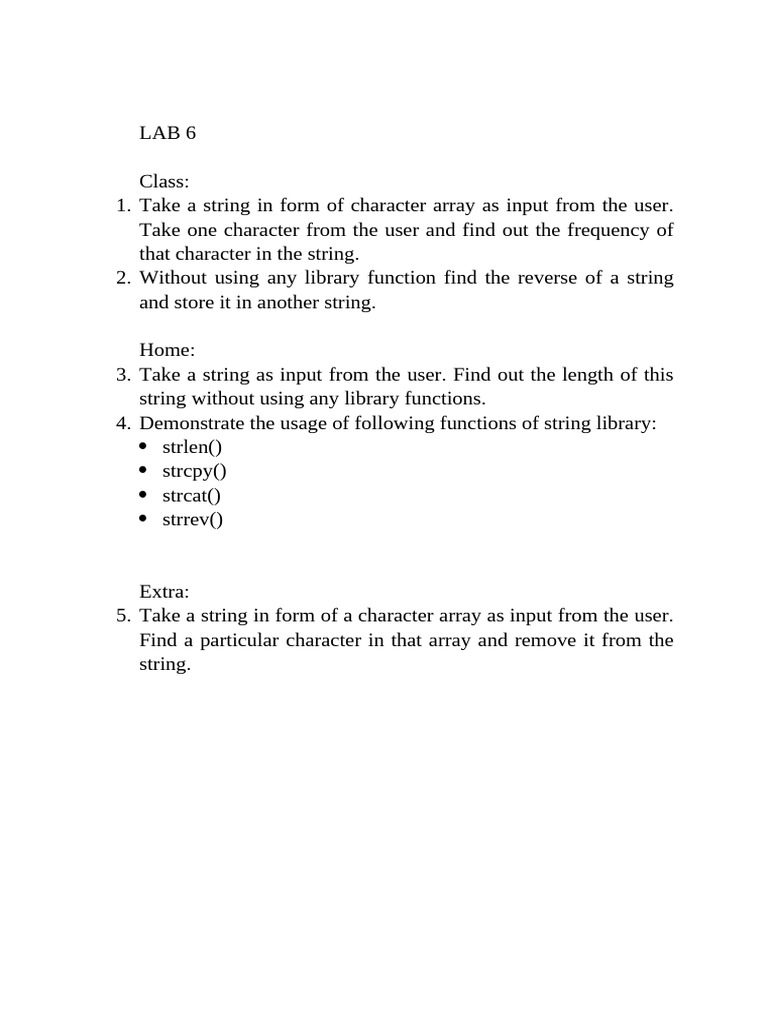 String Manipulation Lab Tasks | PDF
