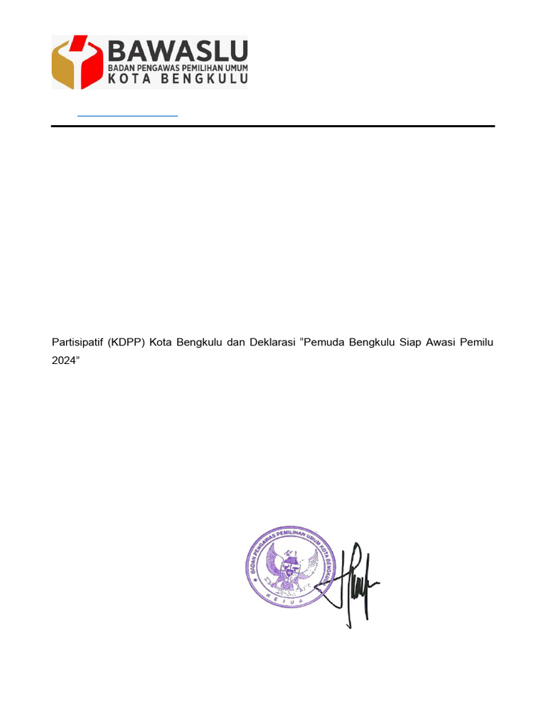 Undangan Sosialisasi Pemilu 2024 Bengkulu | PDF