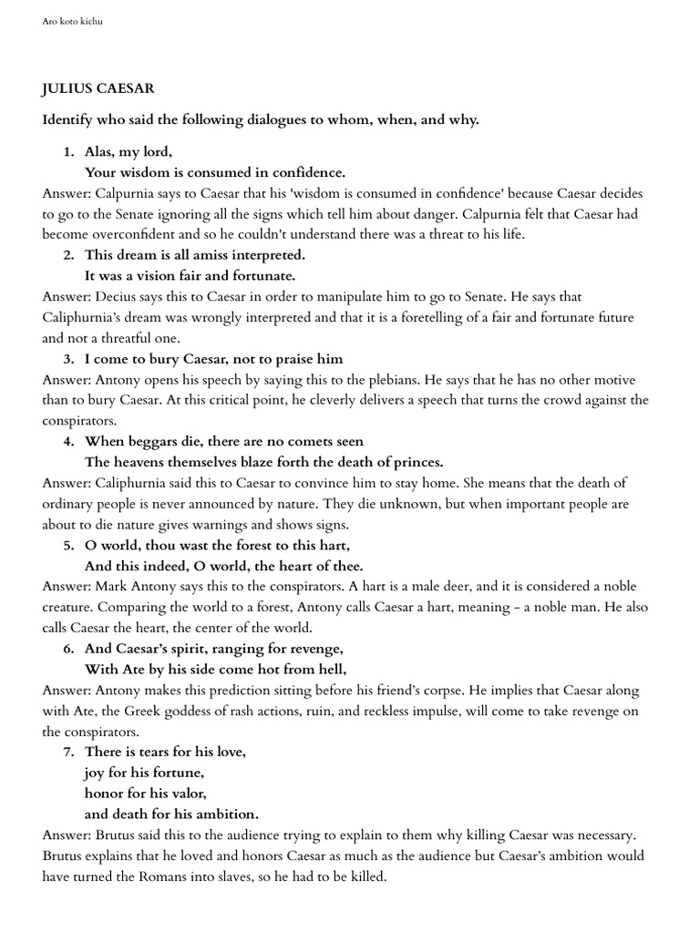 Julius Caesar | PDF | Mark Antony | Julius Caesar