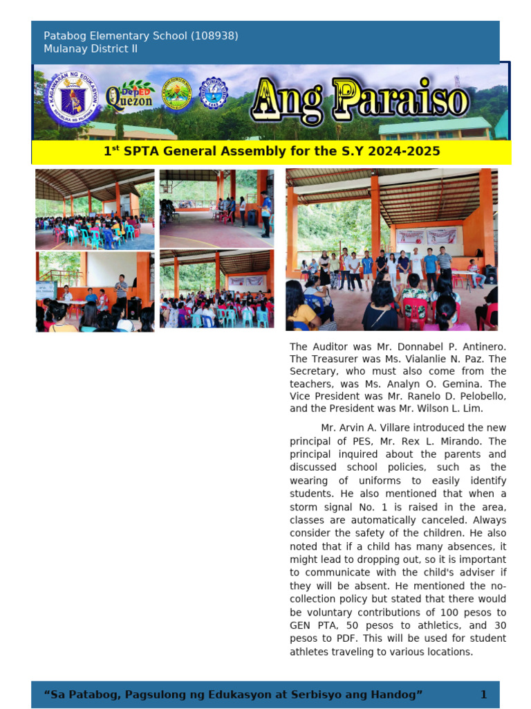 1st General PTA Assembly | PDF