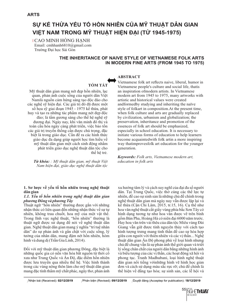 Cao Minh Hong Hanh 2019 Yeu To Hon Nhien Trong MT VN | PDF