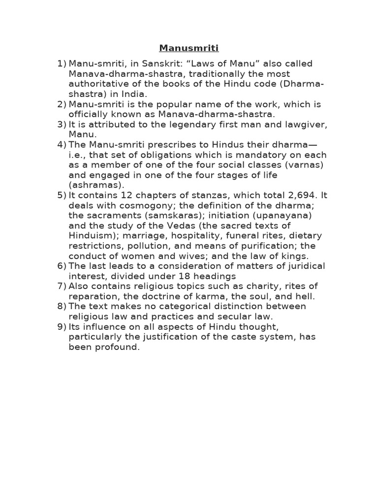 Manusmriti | PDF