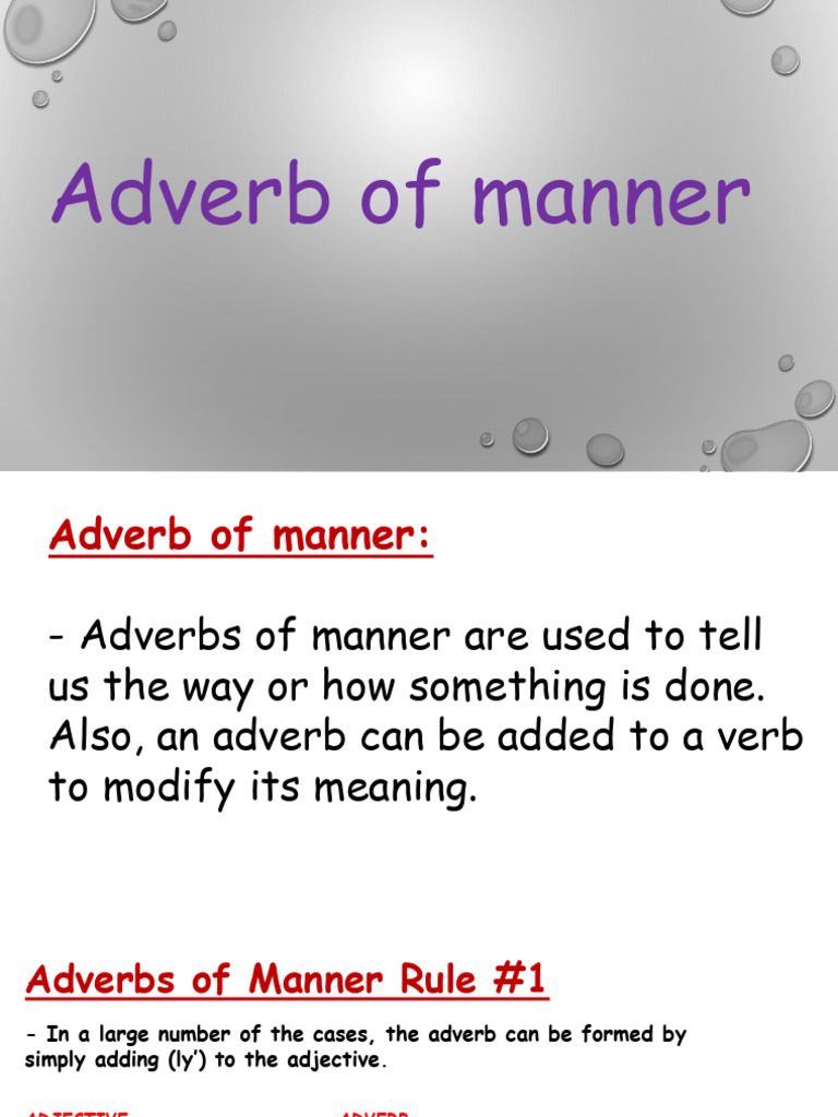 Adverbs of manners unit4 | PDF | Adverb | Adjective