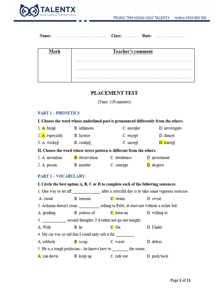 K8NC - Placement Test Ocr | PDF | Mail | United States Postal Service