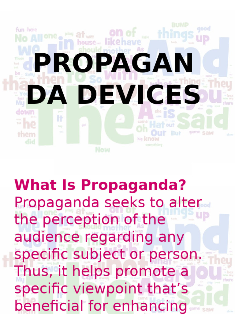 Propaganda devices | PDF | Propaganda