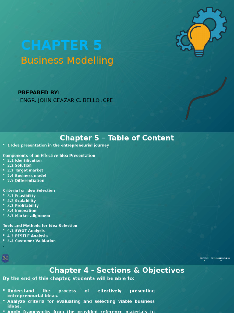 ENTECH30 Chapter 5 - Business Modelling1 | PDF | Lean Startup | Swot ...